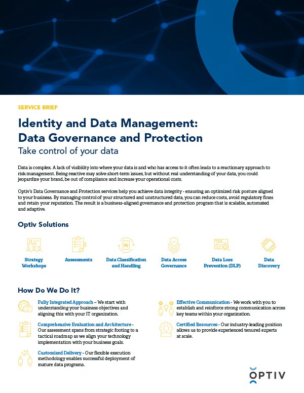 Data Governance and Protection | IDM | Optiv